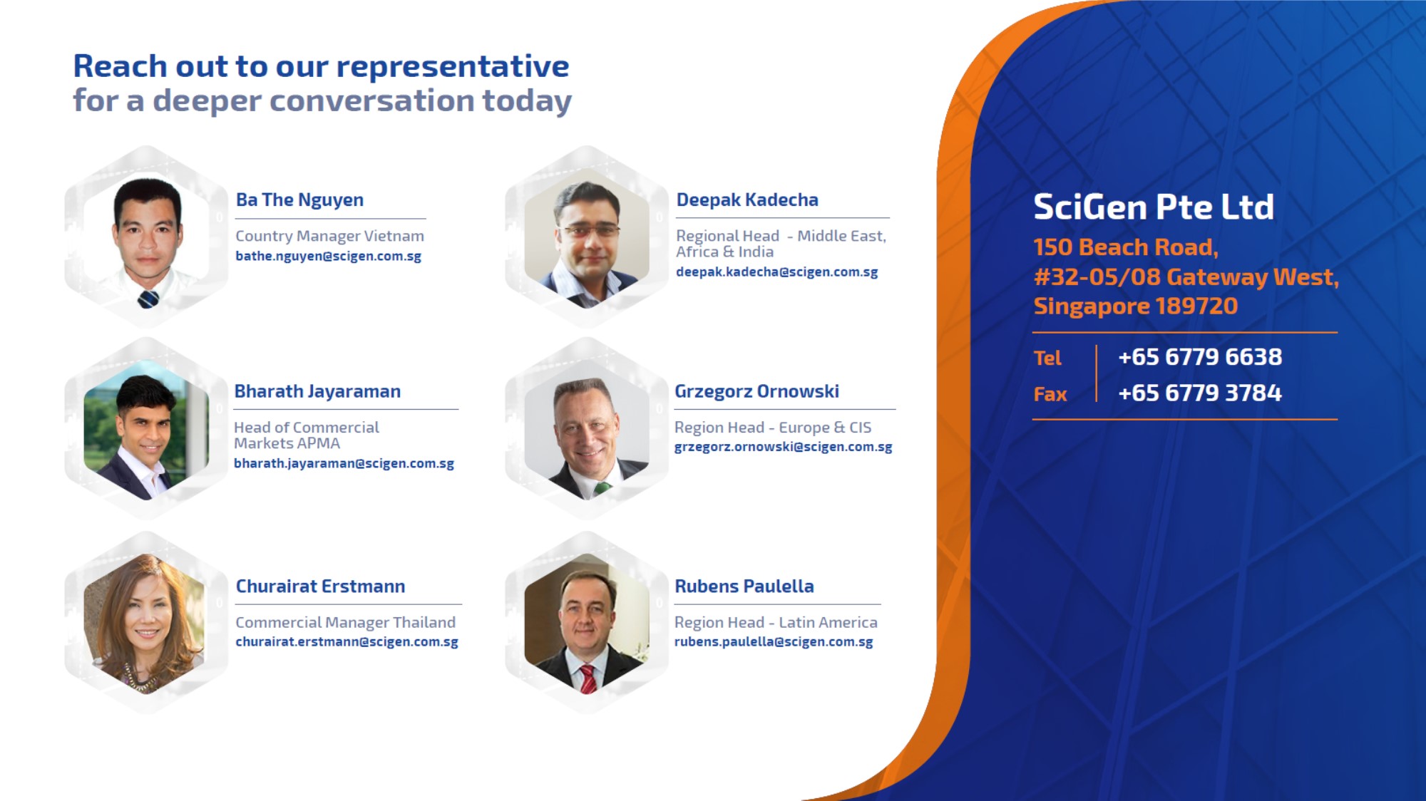 Contact Us | SciGen Pte Ltd | CPHI Online